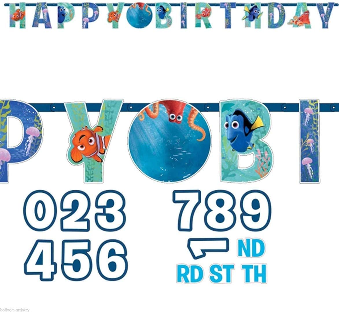Disney Pixar Finding Dory Happy Birthday Letter Banner 1.4m – Latifs